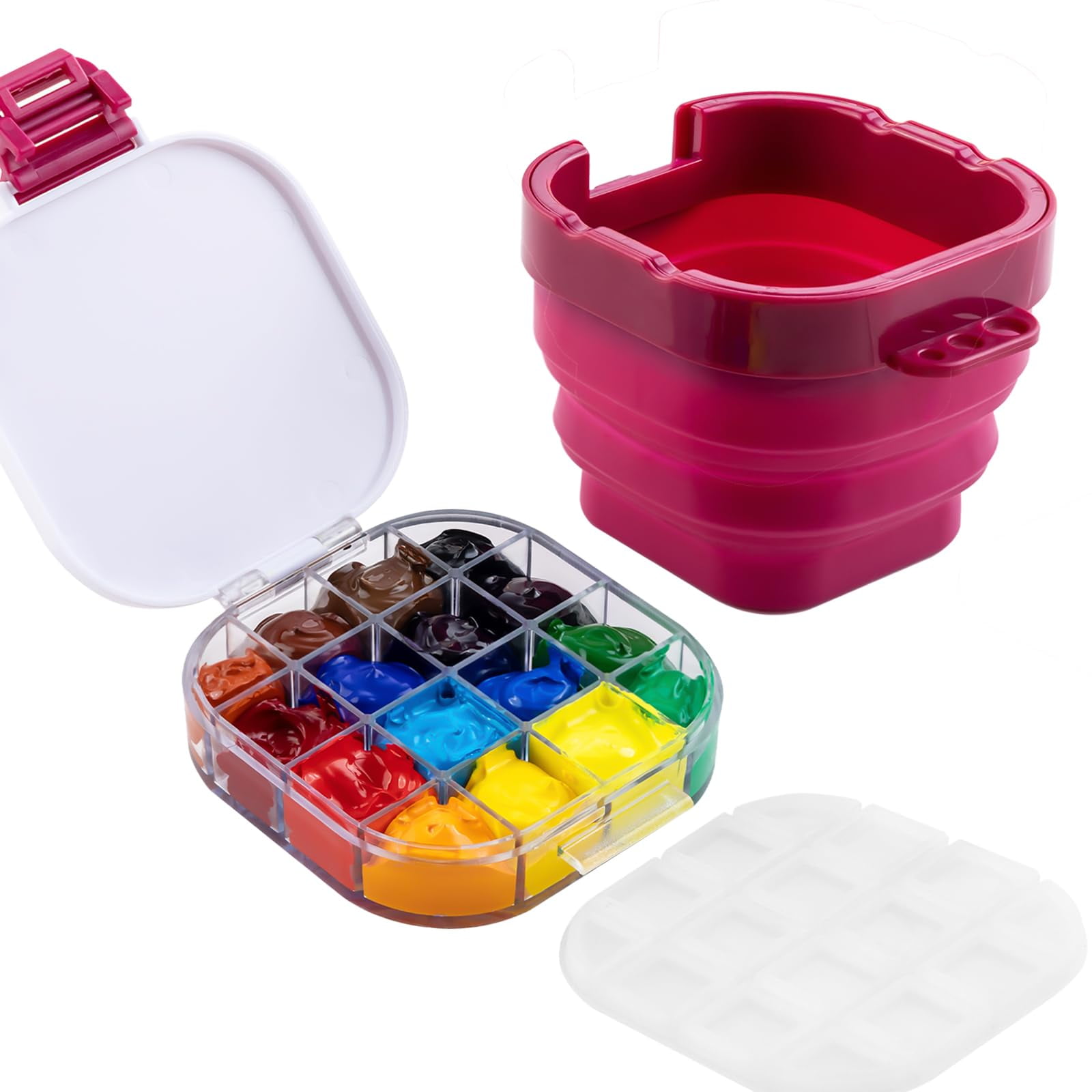 Falling in Art Paint Palette, Airtight BSL1 16 Wells Storage Palette ...