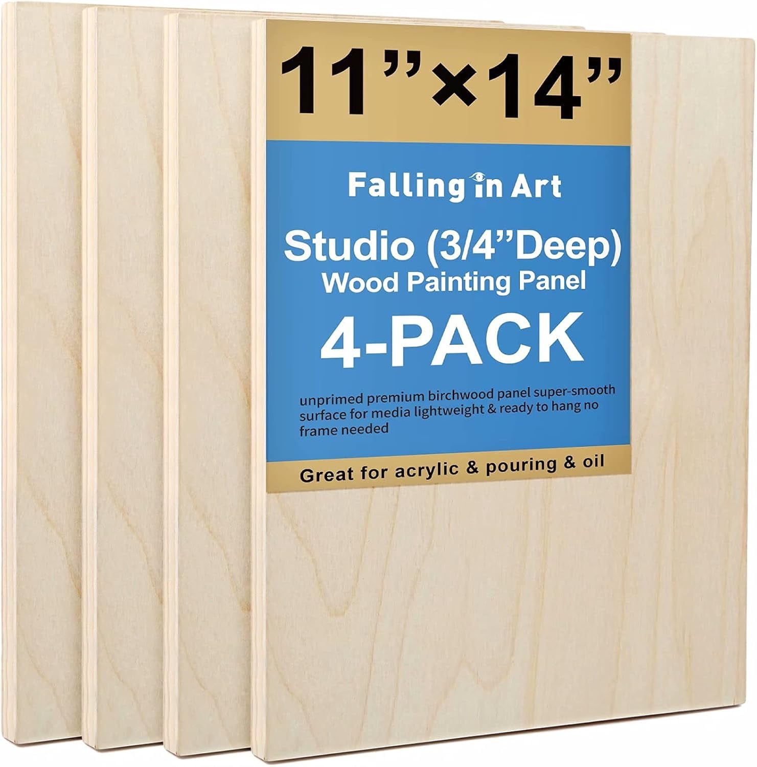 Falling in Art Unfinished Birch Wood Canvas Panels Kit, Falling in Art ...
