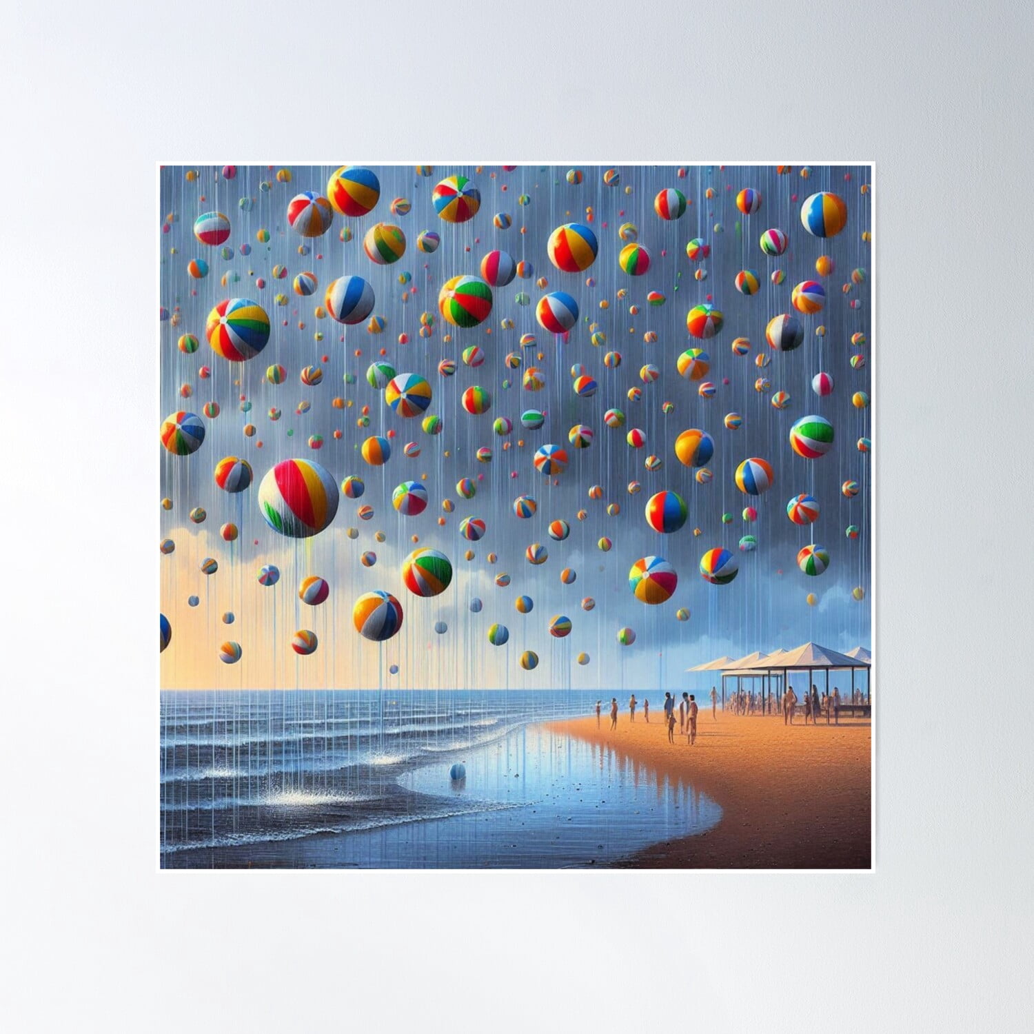 Falling Balls Poster Wall Art, Modern Wall Decor, 24x24 UNFRAMED ...