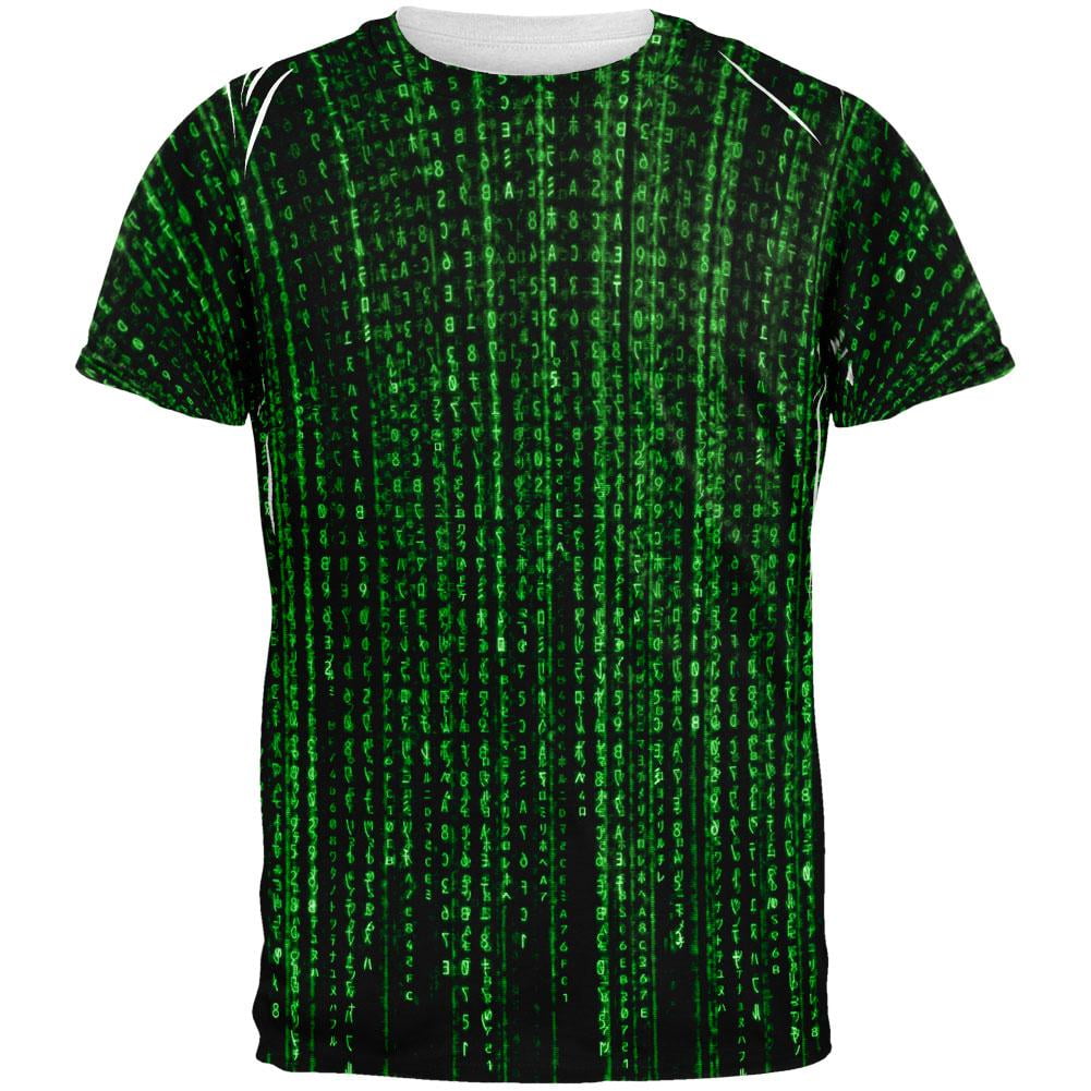 Falling Binary Code All Over Adult T-Shirt - 2X-Large - Walmart.com