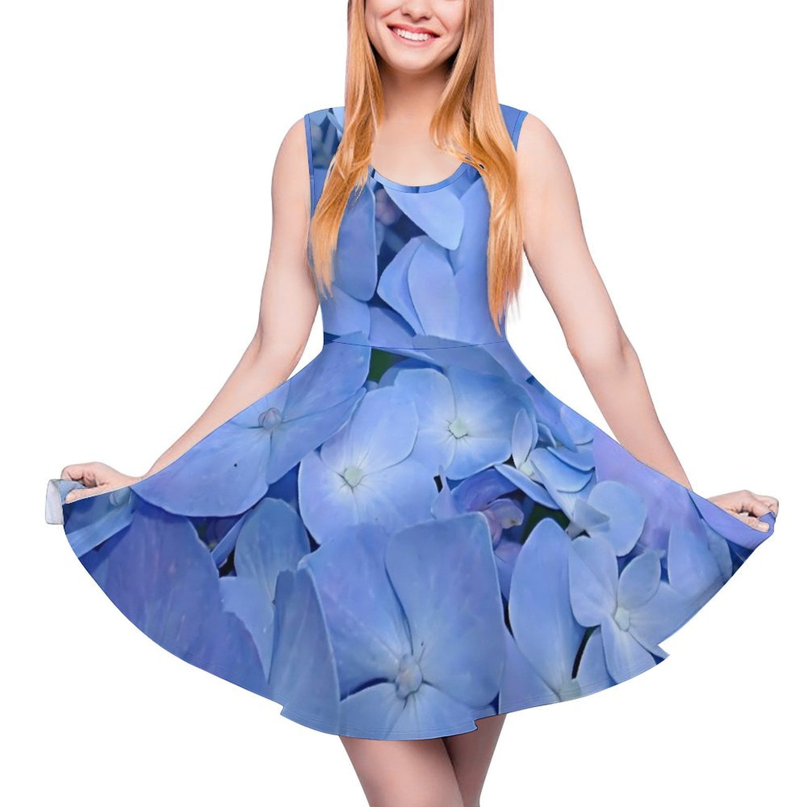 Falling Blue Flower Dress Sakura Cherry Blossom Kawaii Dresses ...