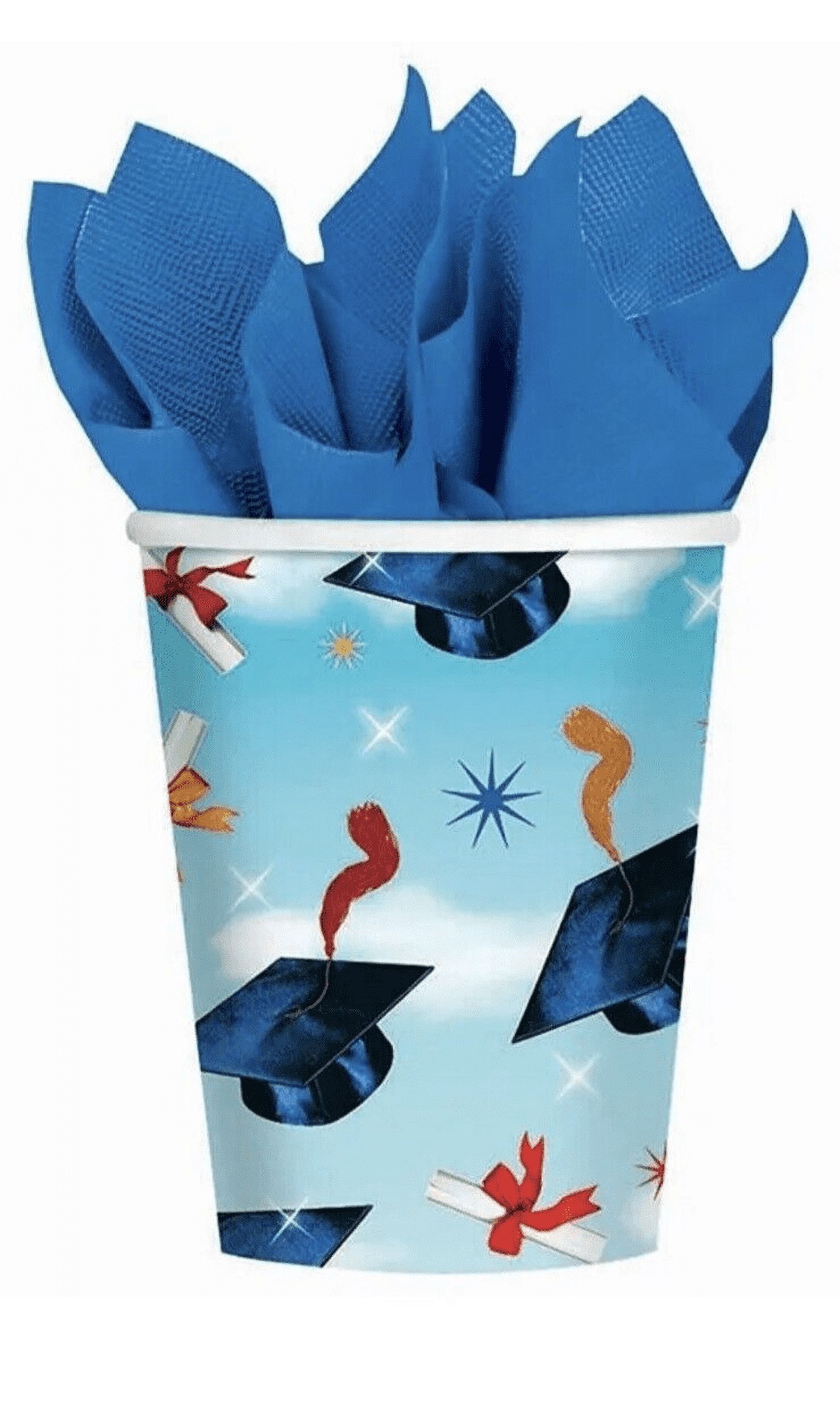 Falling Caps Grad Spirit Graduation 9oz Paper Disposable Cups, 18 CT ...