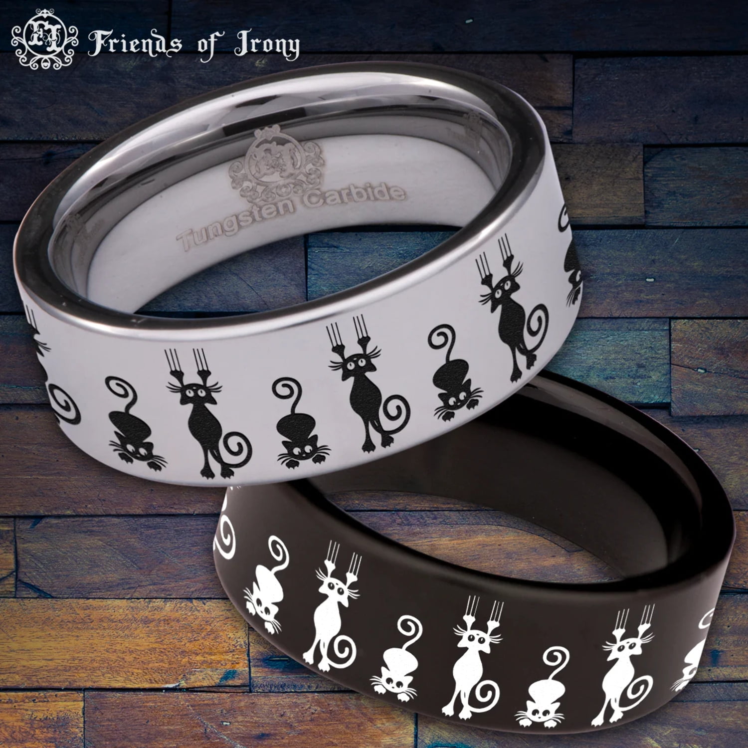 Falling Cat Tungsten Carbide Ring - Walmart.com