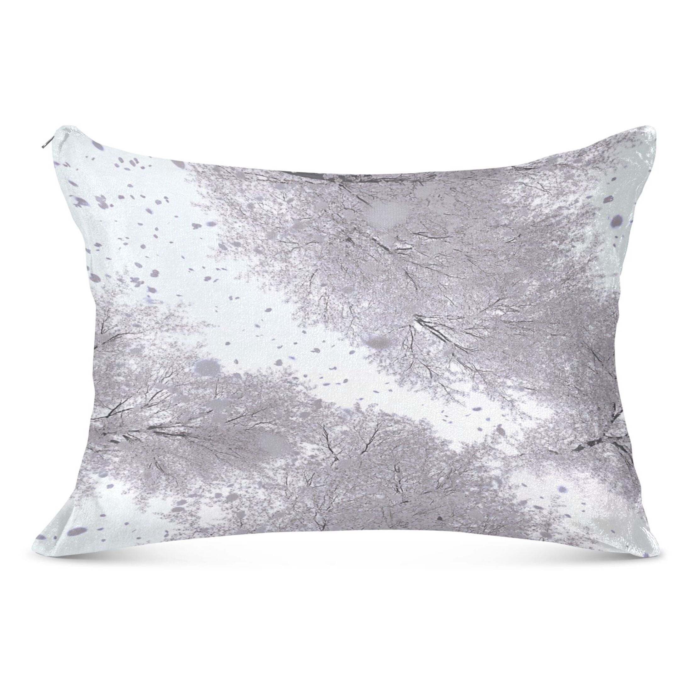 Falling Cherry Petals Soft Plush Pillow Cover, Zippered Design ...