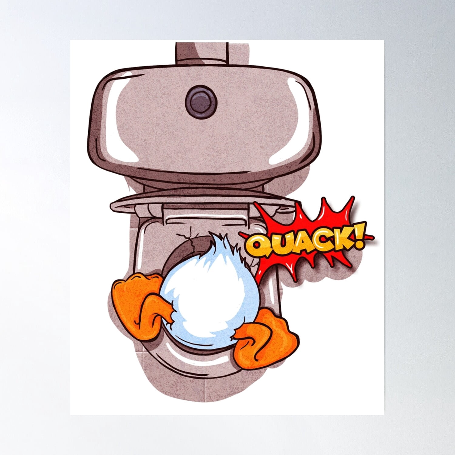Falling Duck Quacks In Style Poster Wall Art, Modern Wall Decor, 12x18 ...