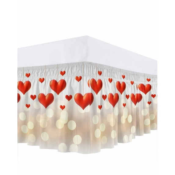 Falling Heart Bed Skirt California King Size 16 Inch Drop, Romantic ...