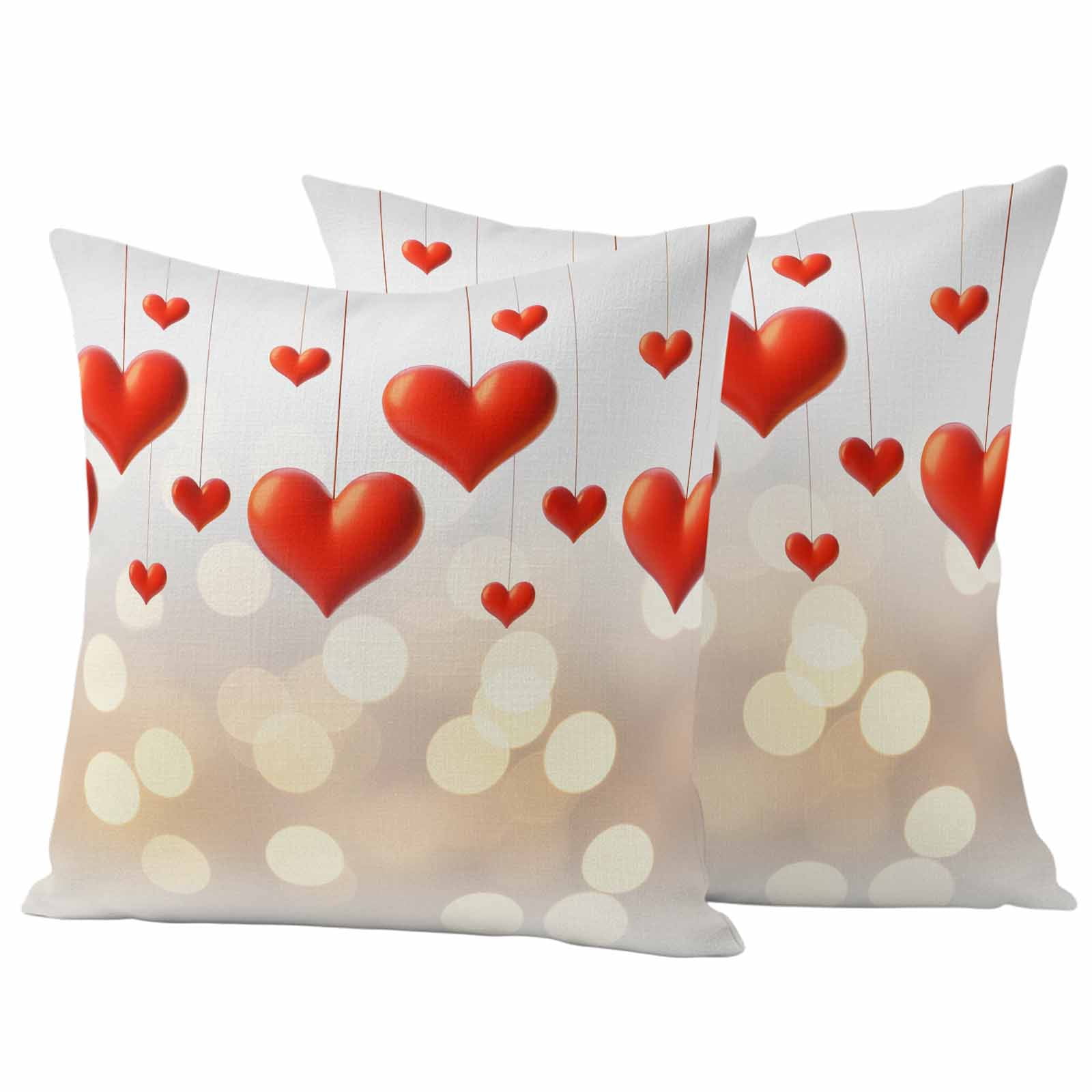 Falling Heart Outdoor Waterproof Pillow Covers Set of 2, Romantic ...