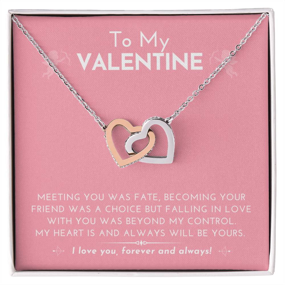 Falling In Love With You Was Beyond My Control, Interlocking Hearts Necklace, 14K White Gold ...