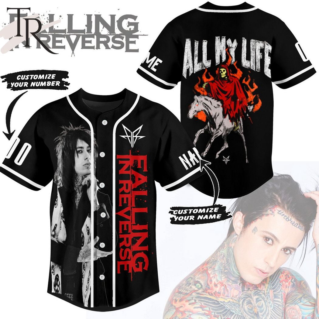Falling In Reverse All My Life Custom Baseball Jersey - Walmart.com