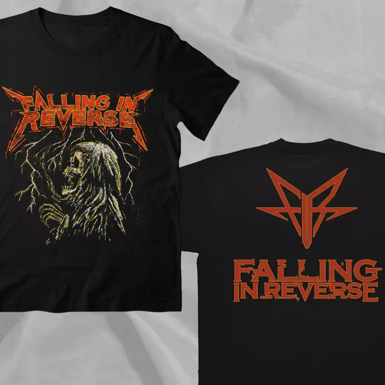 Falling In Reverse Band Retro 2009 Black Double Sided T-Shirt - Walmart.com
