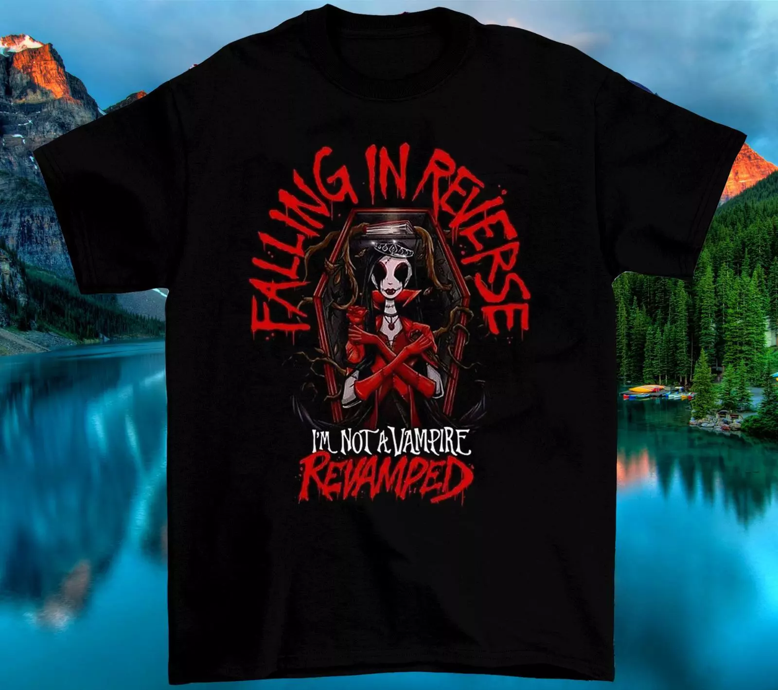 Falling In Reverse I Am Not A Vampire Revamped Black All Size Shirt ...