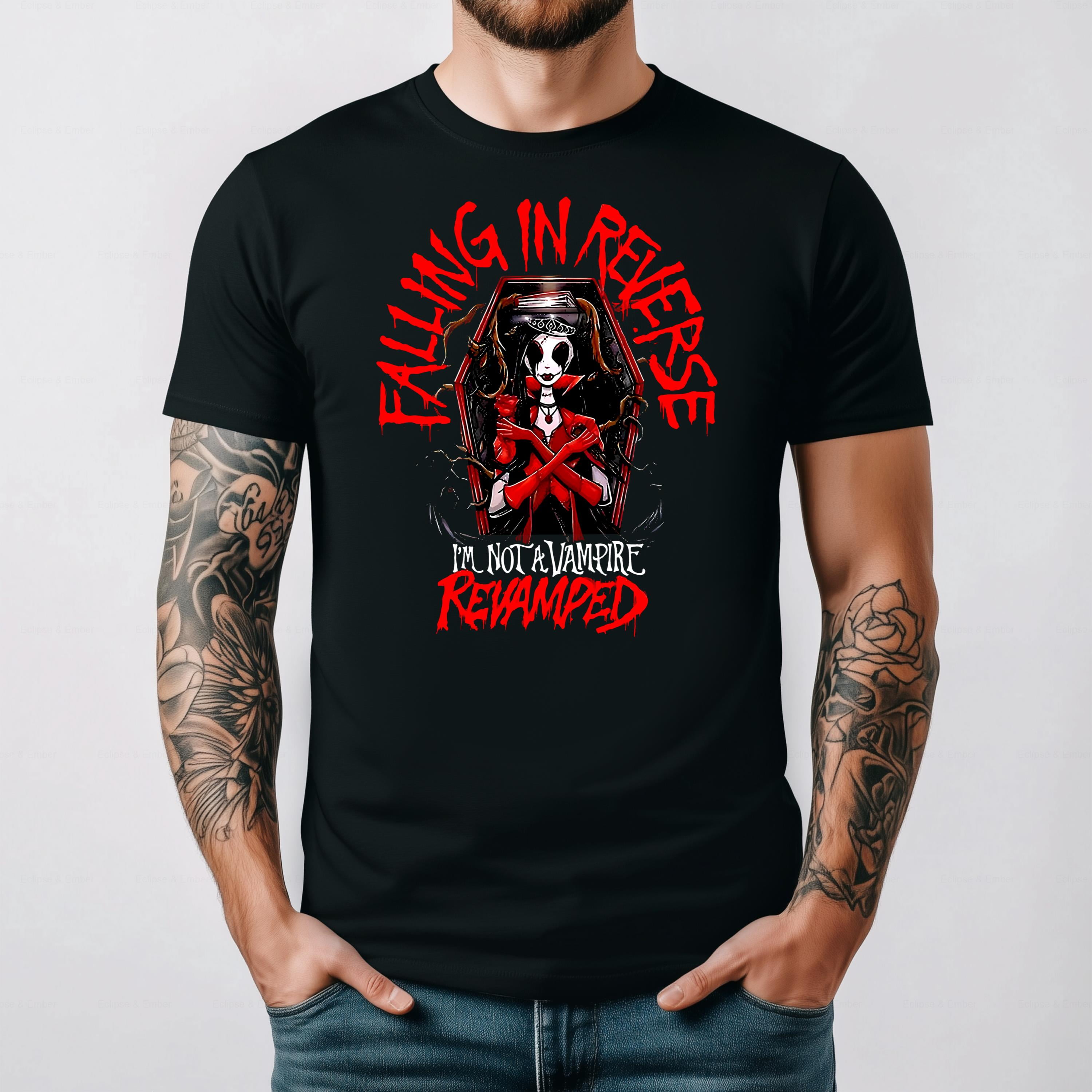 Falling In Reverse I'm Not A Vampire Revamped Band Fans Graphic TShirt ...