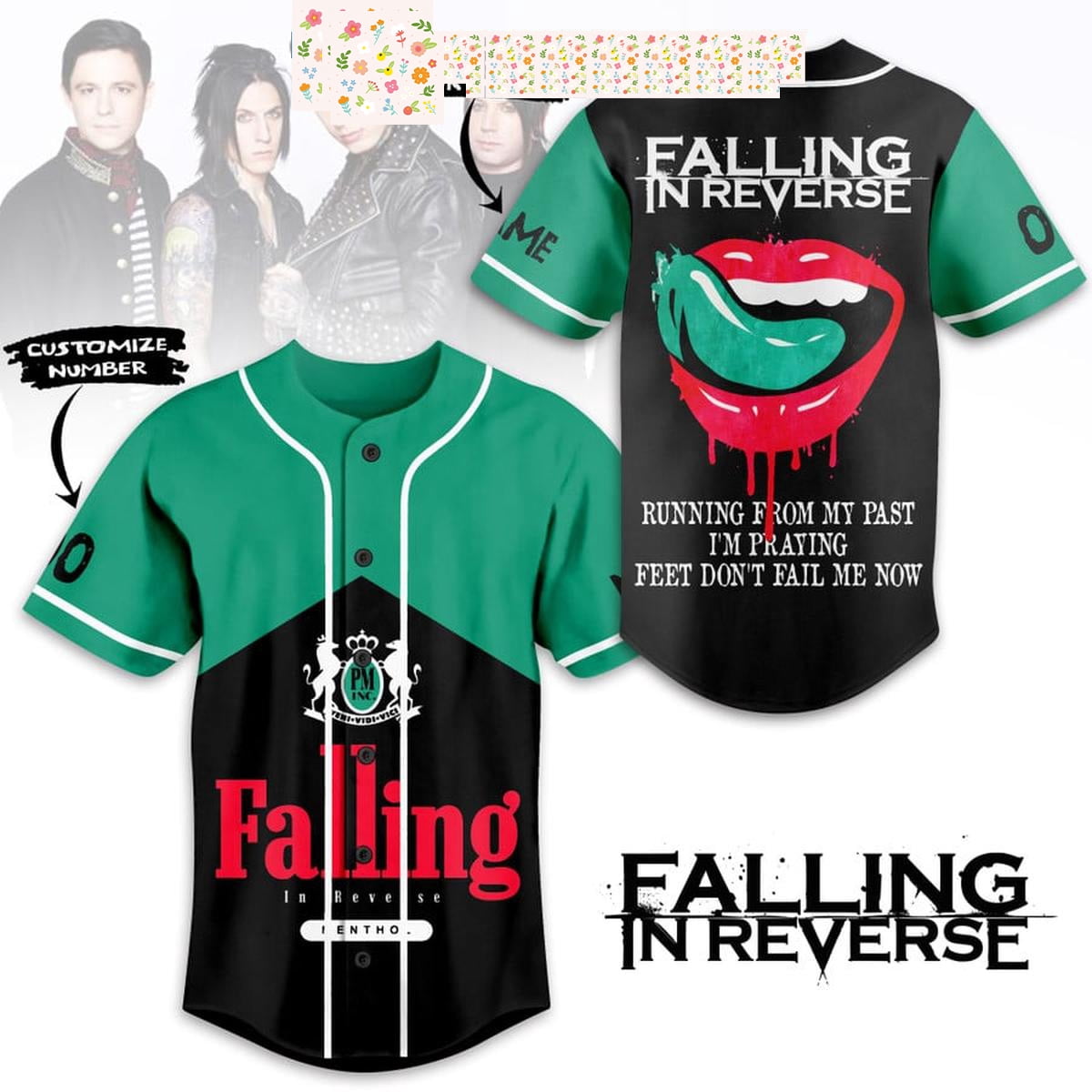 Falling In Reverse Running From My Past Personalized Baseball Jersey ...