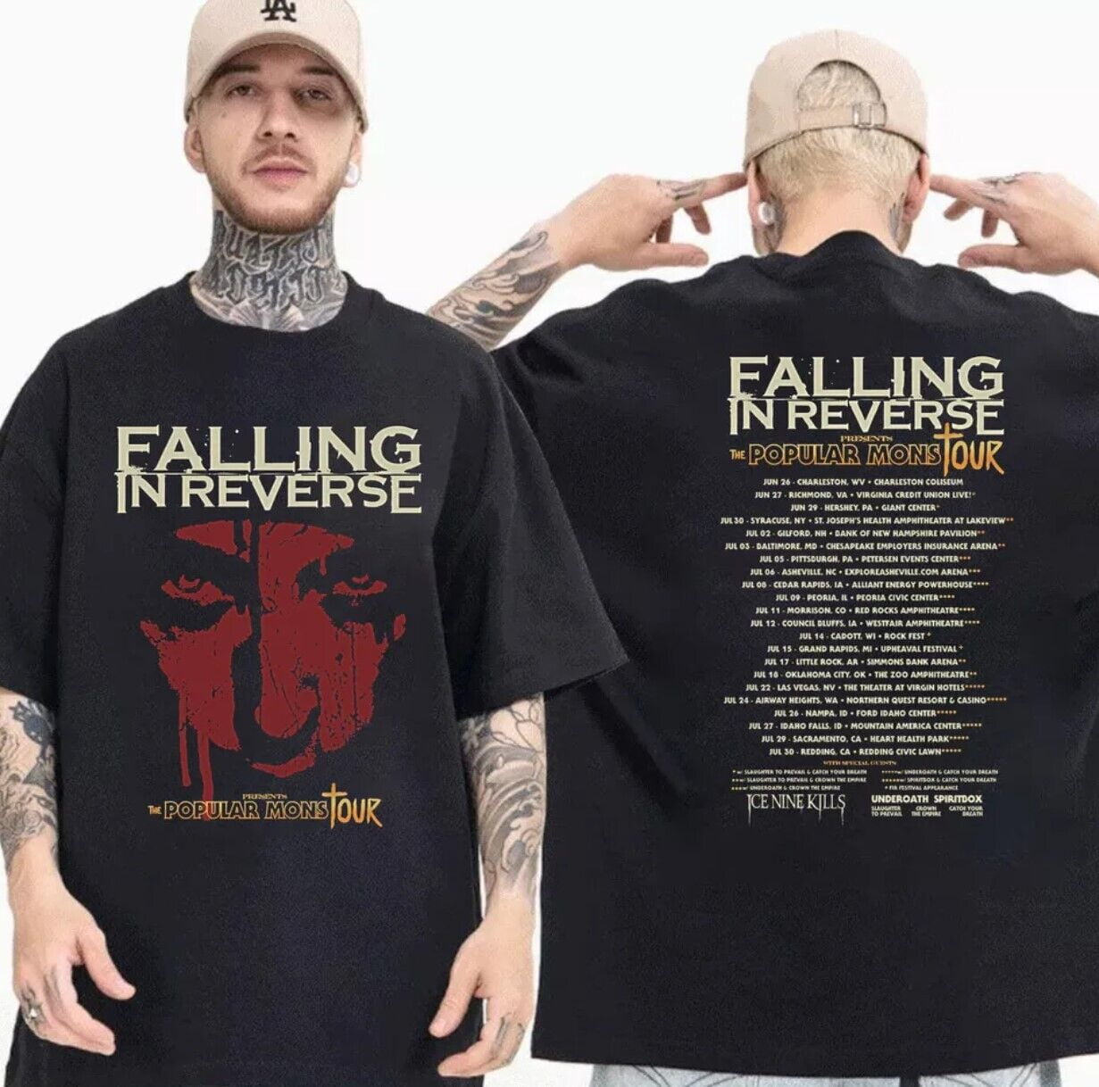 Falling In Reverse Tour Concert 2023 Shirt, Falling In Reverse 2 Sided ...