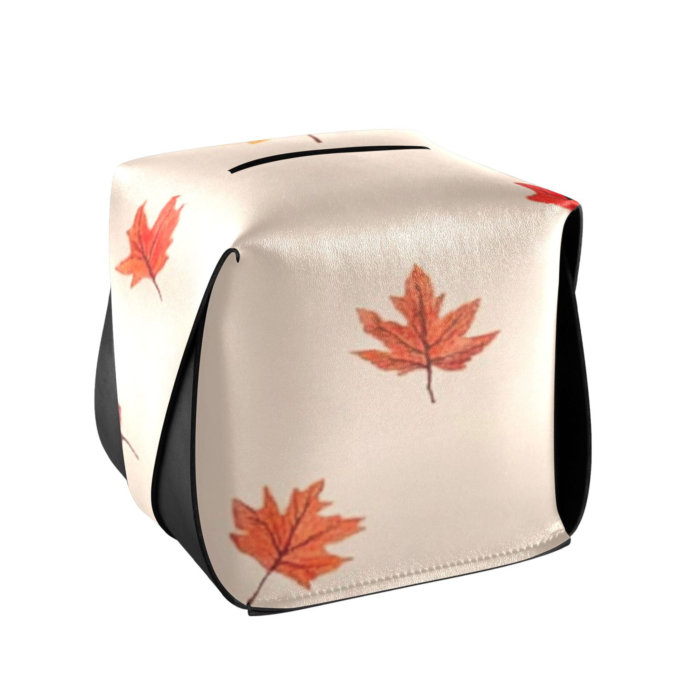 Falling Maple Leaves 5.7in Leather Tissue Box Cover Square PVC Handmade ...