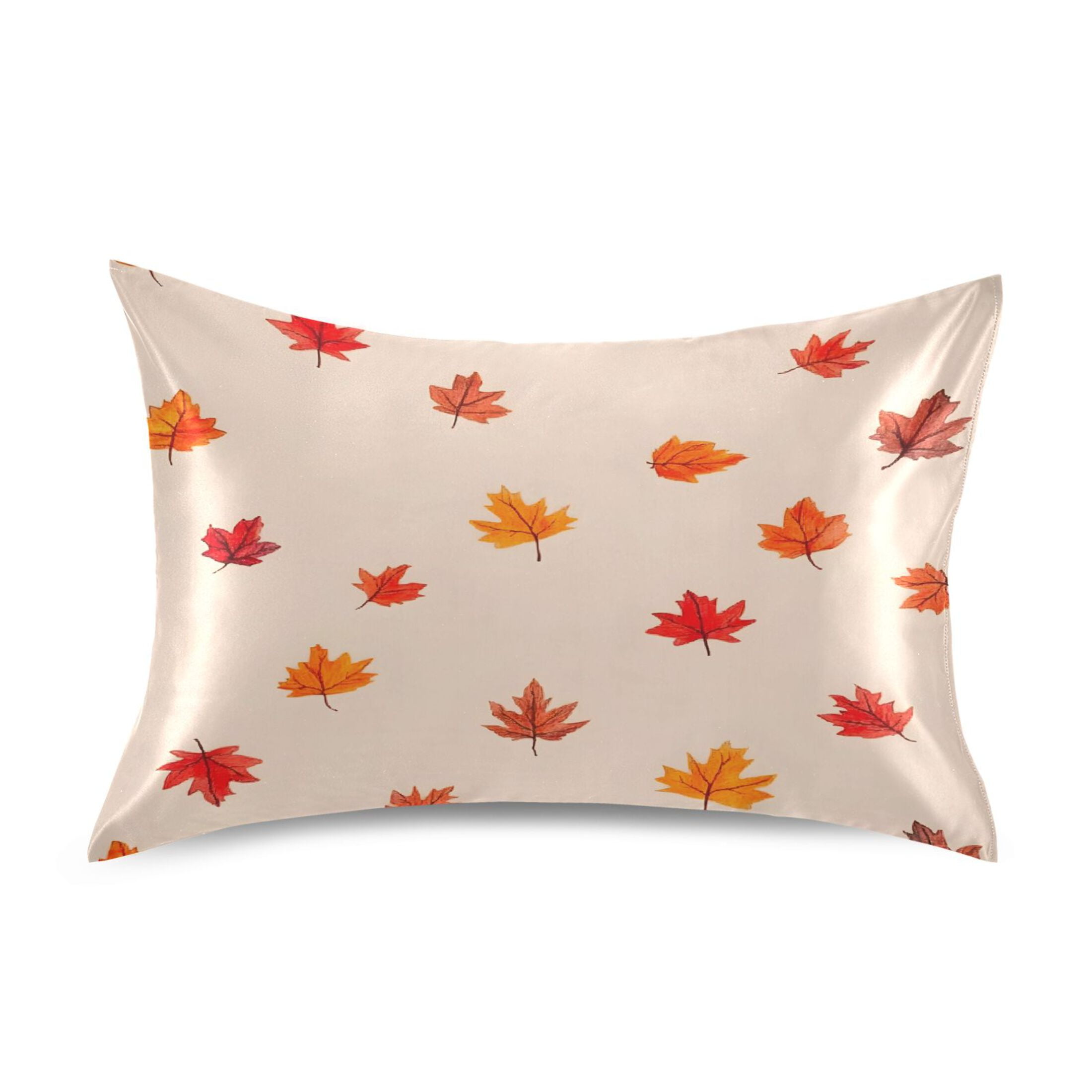 Falling Maple Leaves Pillowcase Queen Size Luxury Silky Soft Wrinkle ...