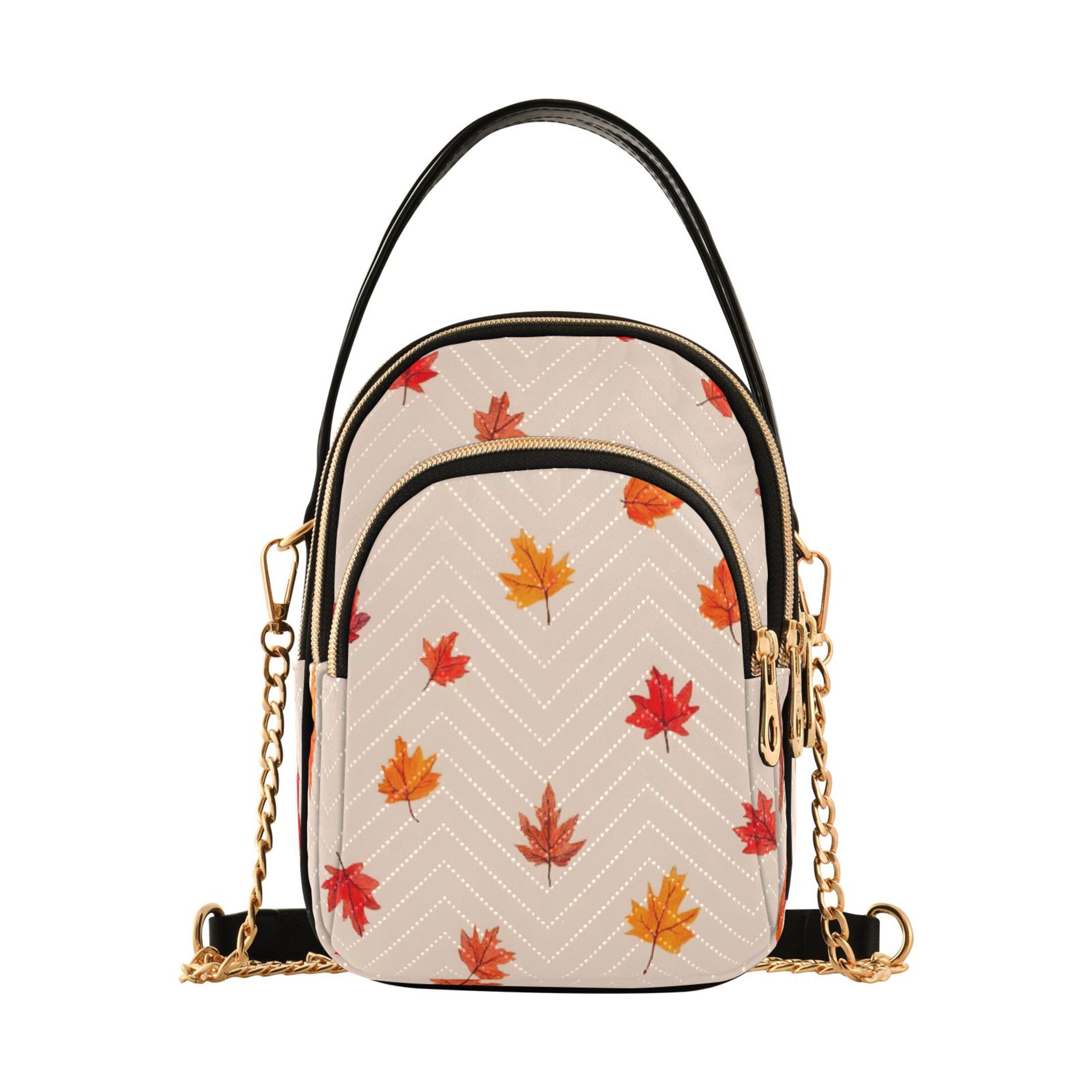 Falling Maple Leaves Women's Crossbody Handbags Leather Crossbody Bags ...