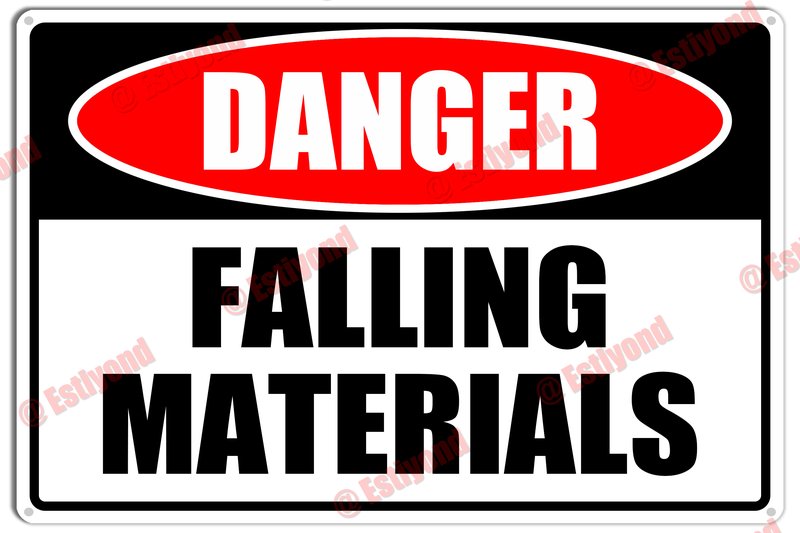 Falling Materials Caution Warning Notice Aluminum Metal Sign 8"X12 ...