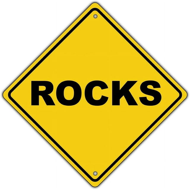 Falling Mountain Rocks Warning Metal Aluminum Road Sign 12x12 - Walmart.com