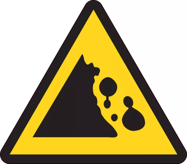 Falling Rocks Sign Sticker Window Decal Phone Decal Water Bottle ...