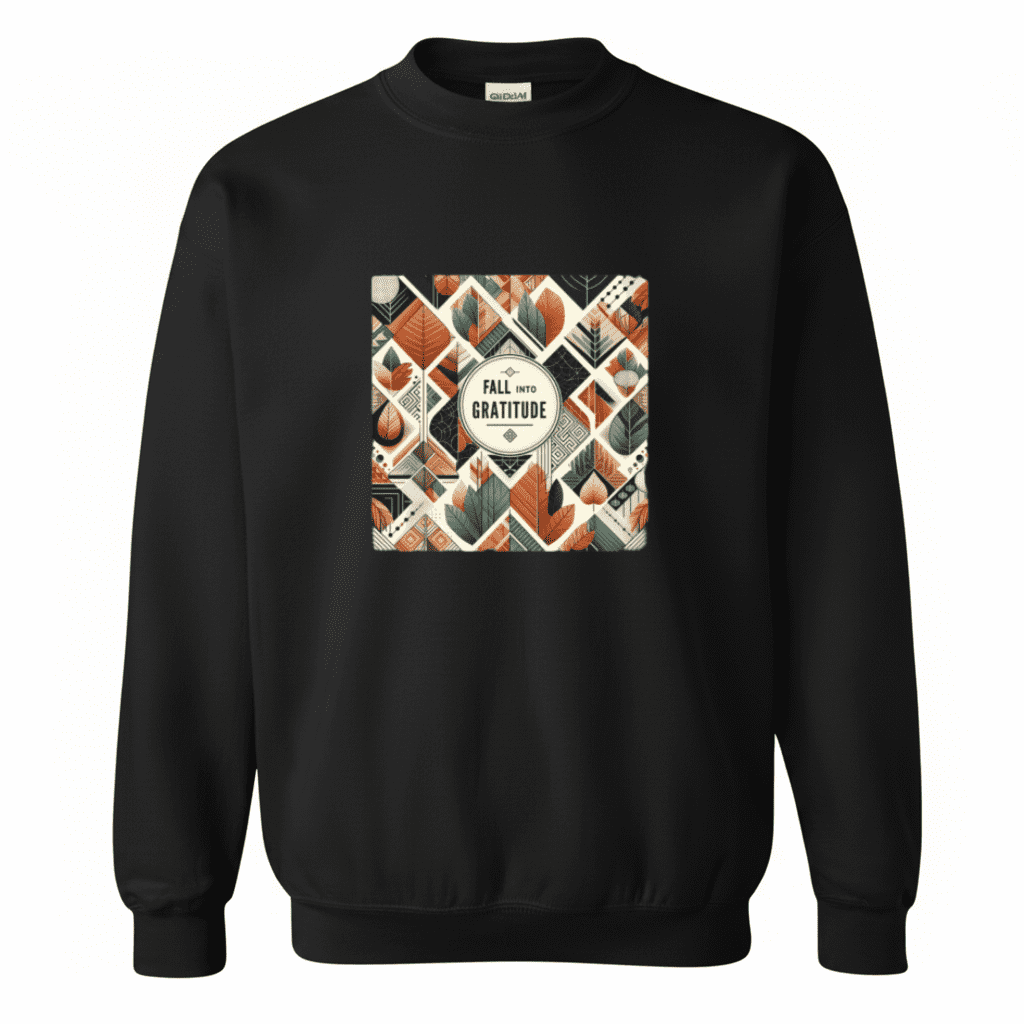 Falling Shapes Gratitude Thanksgiving 2024 Abstract Design Sweatshirt ...