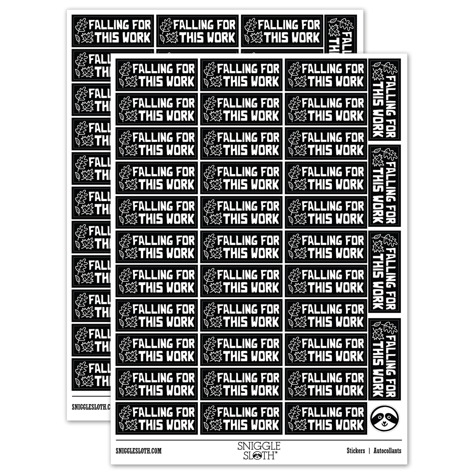 Falling for this Work Leaves Teacher Student School Sticker Set - Black ...