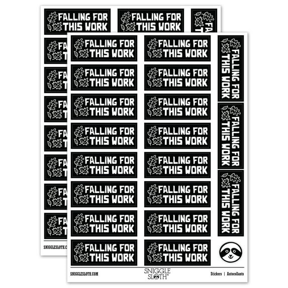 Falling for this Work Leaves Teacher Student School Sticker Set - Black ...