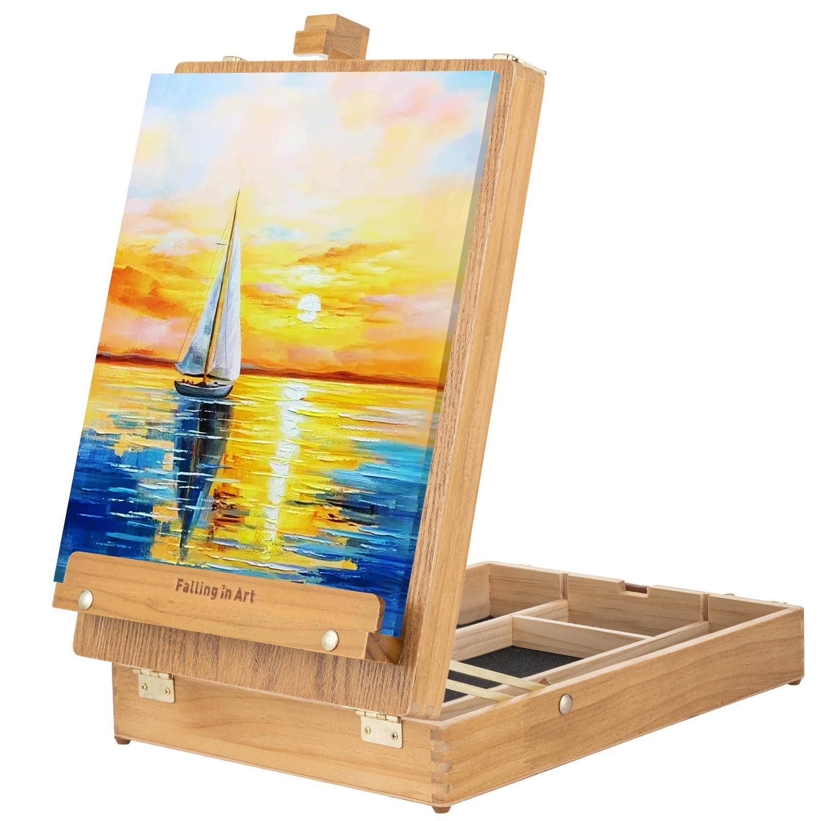 Falling in Art Tabletop Easel Storage Box, Sketchbox Desktop Easel for ...