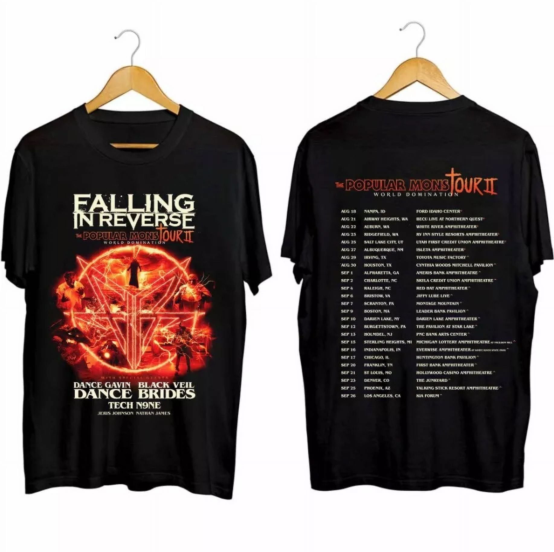 Falling in Reverse - Popular Monstour II 2024 Shirt Cotton Unisex For ...