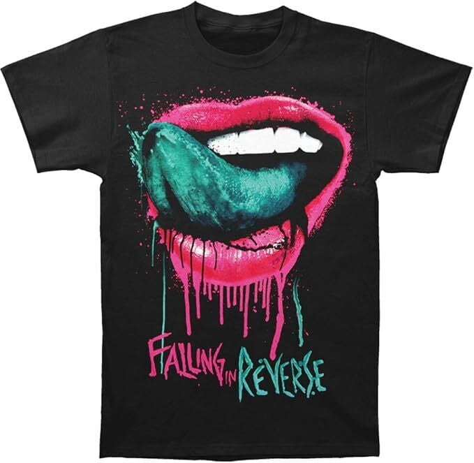 Falling in Reverse T-shirt - Paint Drip Licking Lips - Mens Tees - Walmart.com