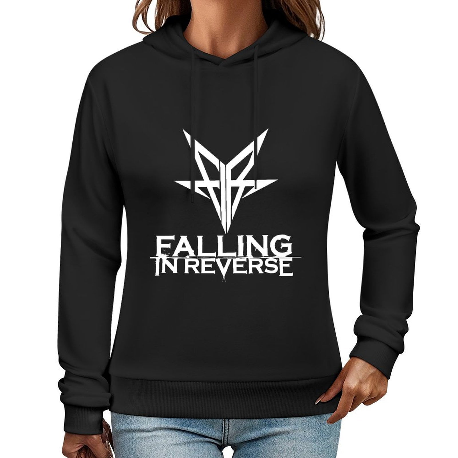 Falling in Reverse Women's Hooded Pullover Casual Long Sleeve ...