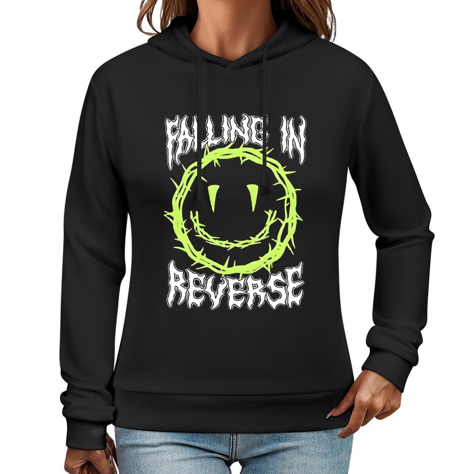 Falling in Reverse Women's Hooded Pullover Casual Long Sleeve ...