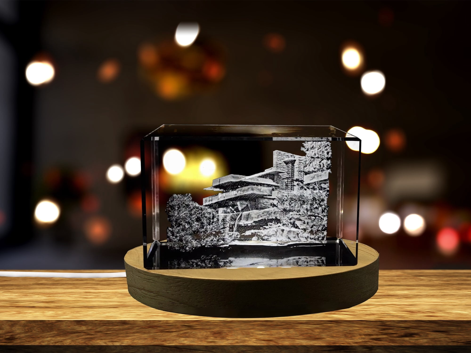 Fallingwater — Mill Run 3D Engraved Crystal Collectible Souvenir ...