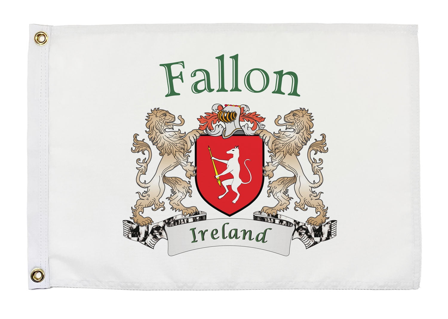 Fallon Irish Coat of Arms Small White Flag - 16"x10.5" inches - Walmart.com