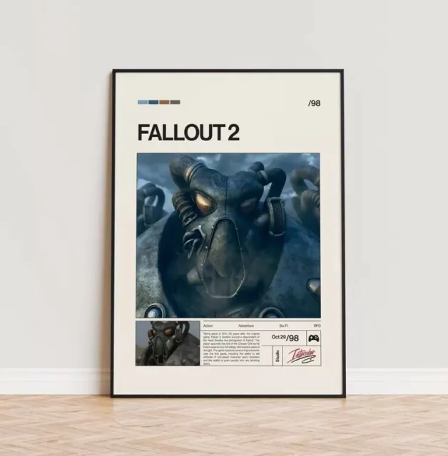 Fallout 2 Poster, Video Game Poster, Minimalist Game Print, Gaming Room ...