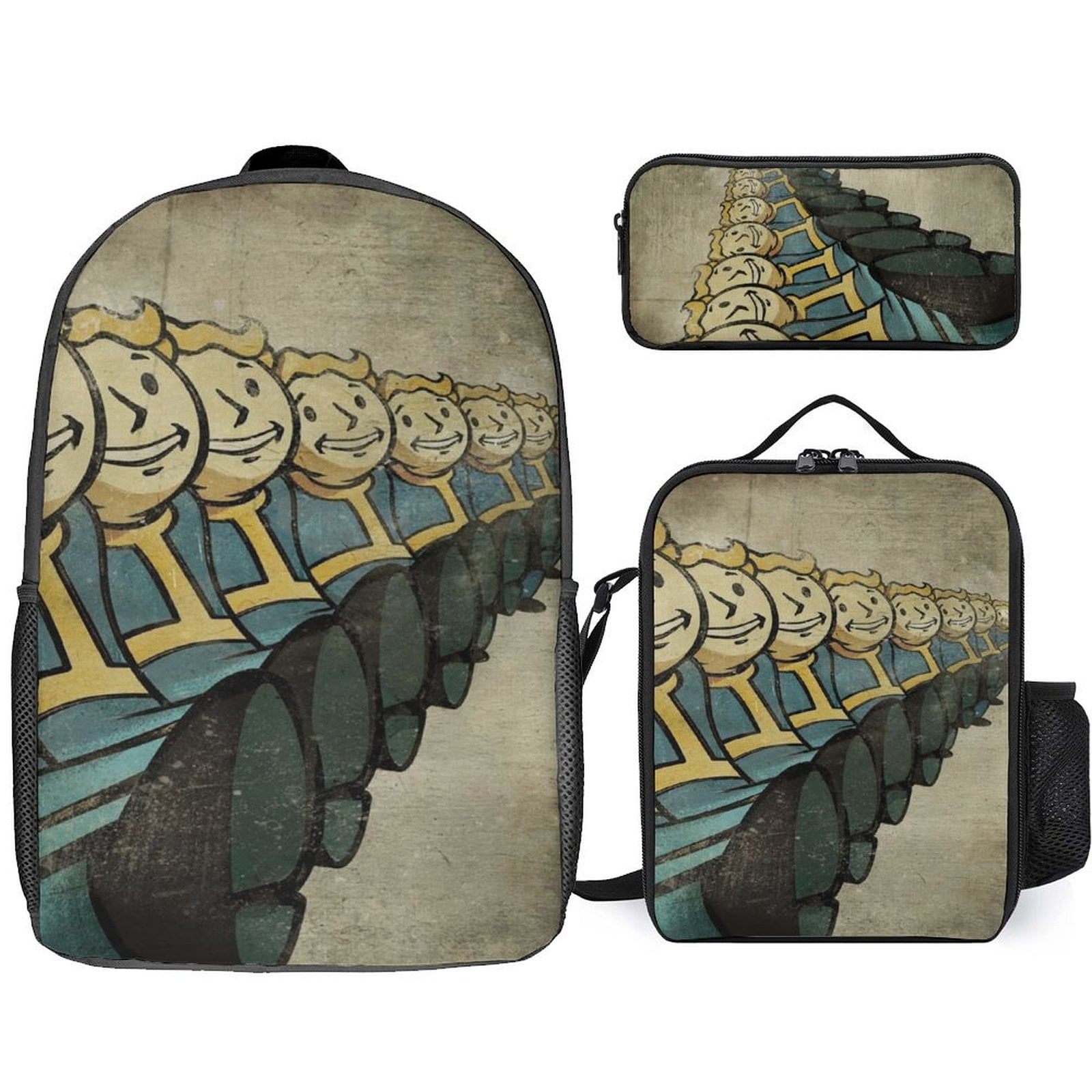 Fallout 3Pcs Backpacks Sets Book Bag with Lunch Bag And Pencil Case ...