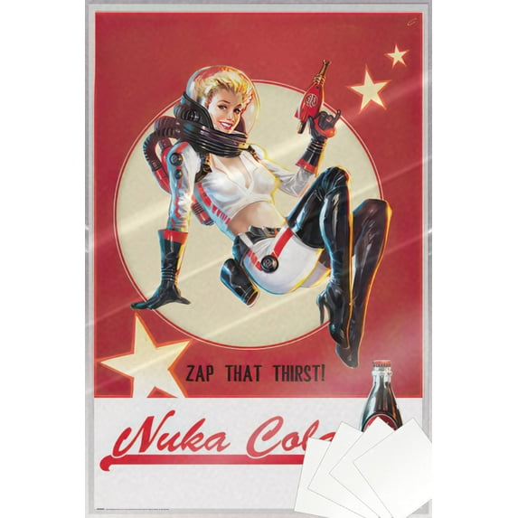 Fallout 4 - Gaming Poster (Nuka Cola Girl - Zap Your Thirst) (Size: 24 ...