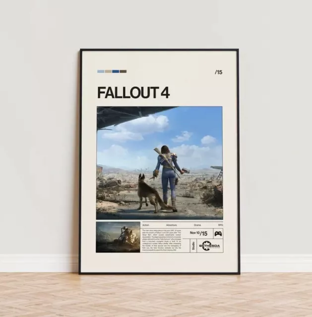 Fallout 4 Poster, Video Game Poster, Minimalist Game Print, Gaming Room ...