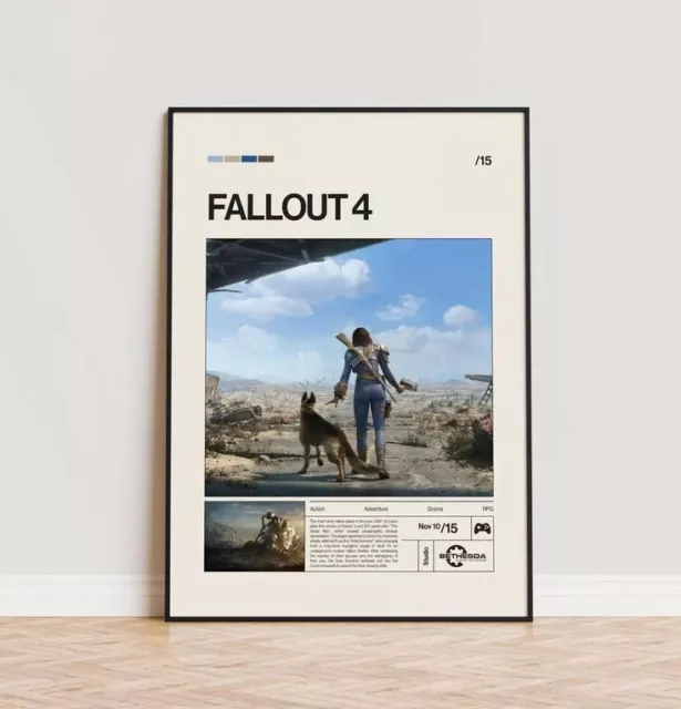 Fallout 4 Poster, Video Game Poster, Minimalist Game Print, Gaming Room ...