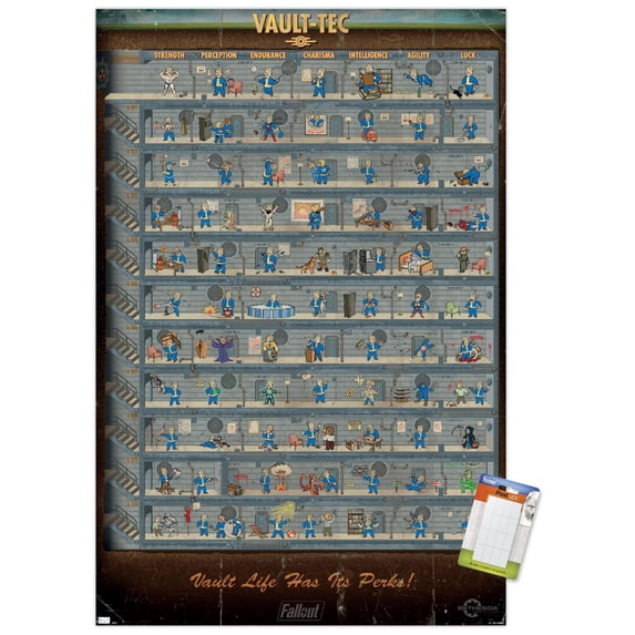 Fallout 4 - Vault Life Wall Poster, 22.375" x 34" - Walmart.com