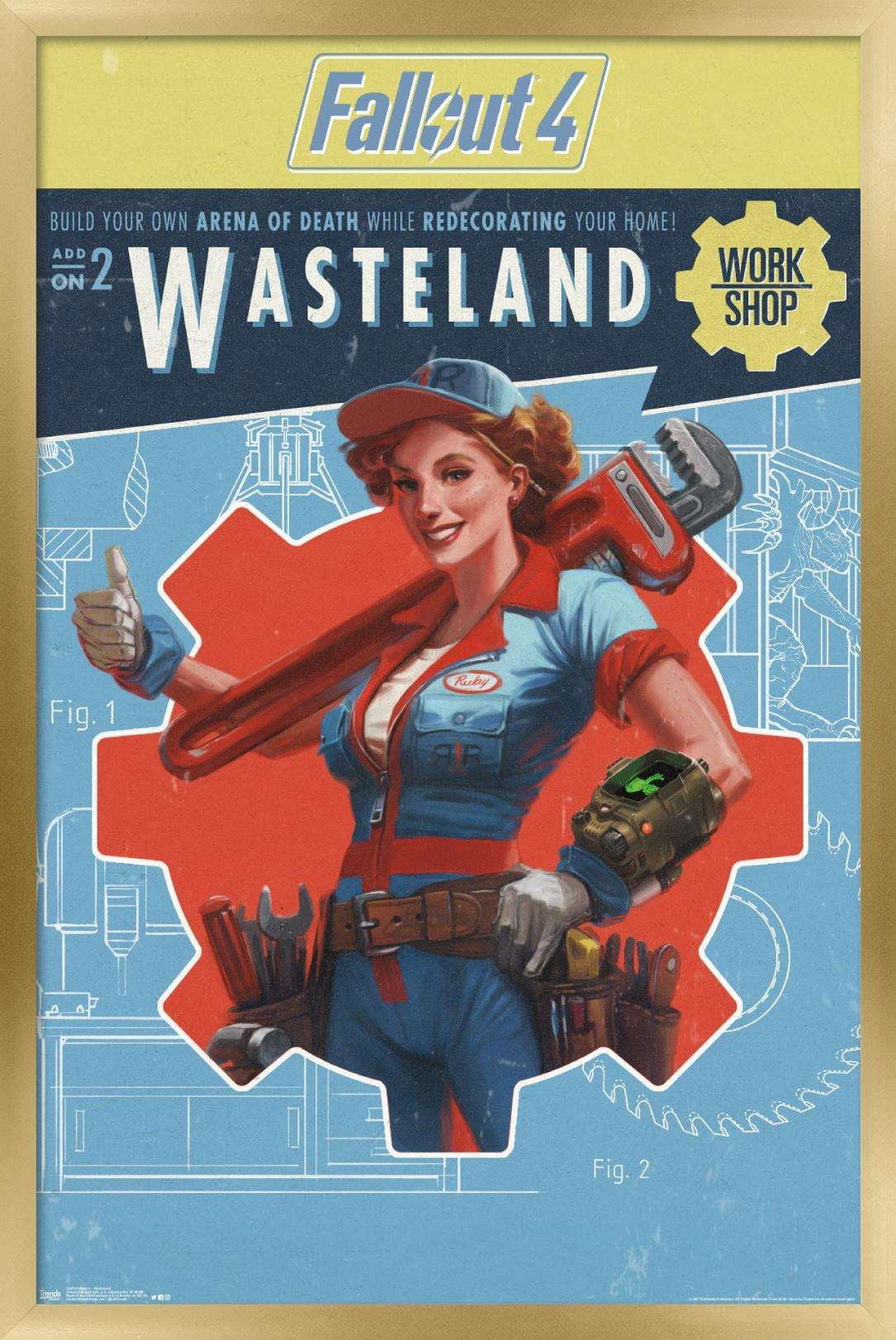 Fallout 4: Wasteland - Workshop Wall Poster, 22.375" x 34" Framed ...