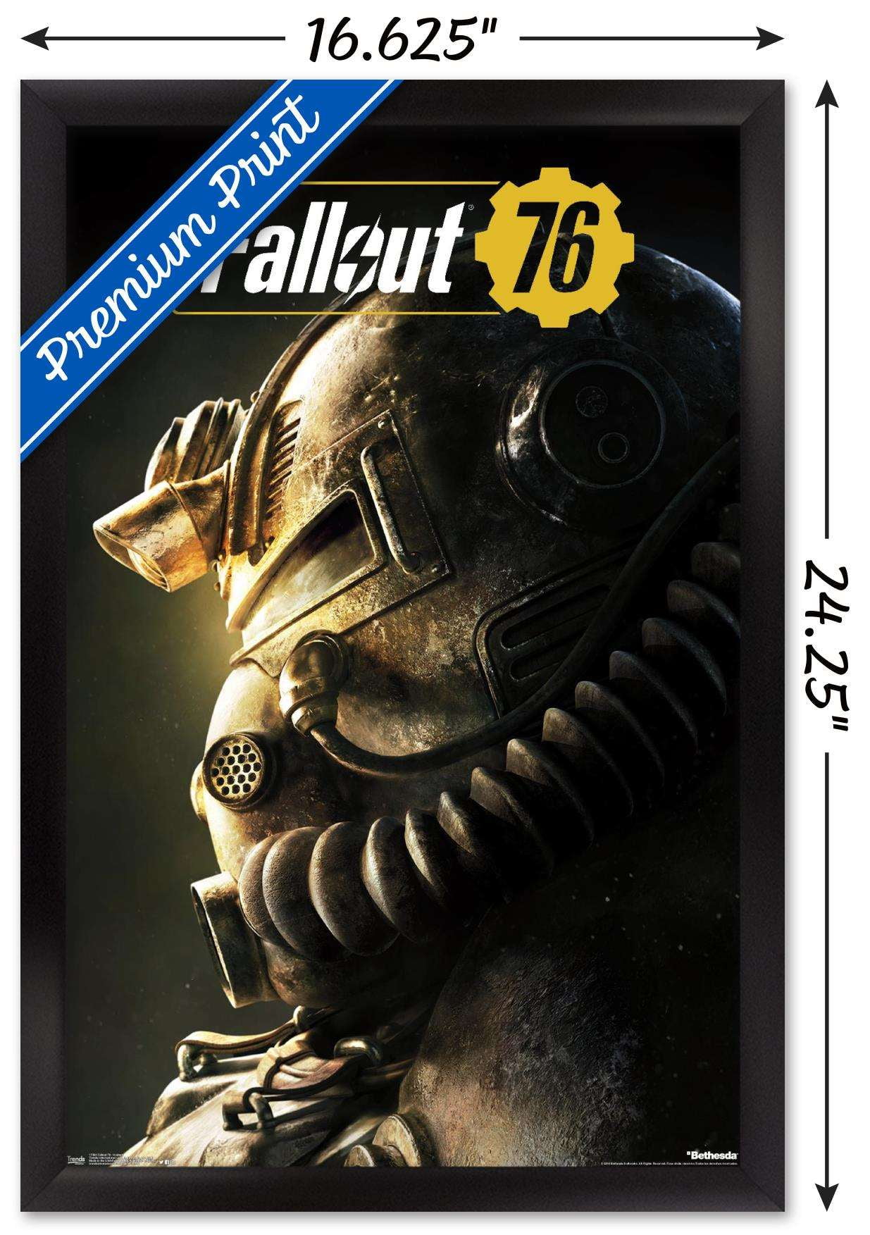 Fallout: 76 - Helmet Close-Up Wall Poster, 14.725" x 22.375" Framed ...