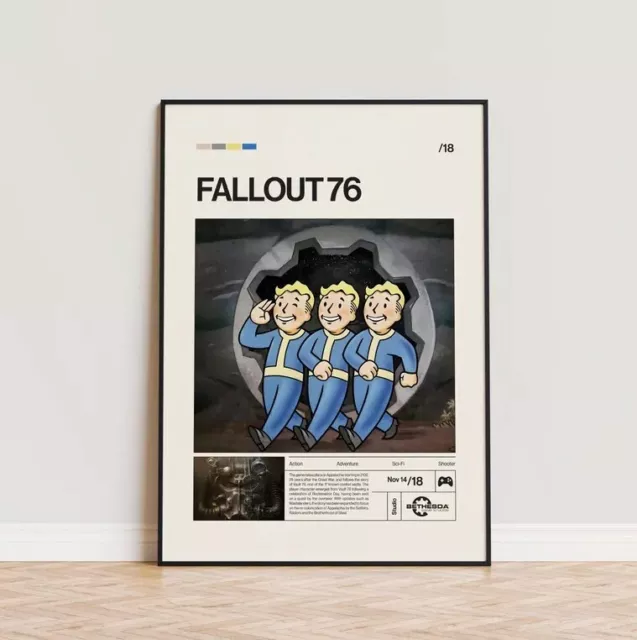 Fallout 76 Poster, Video Game Poster, Minimalist Game Print, Gaming ...
