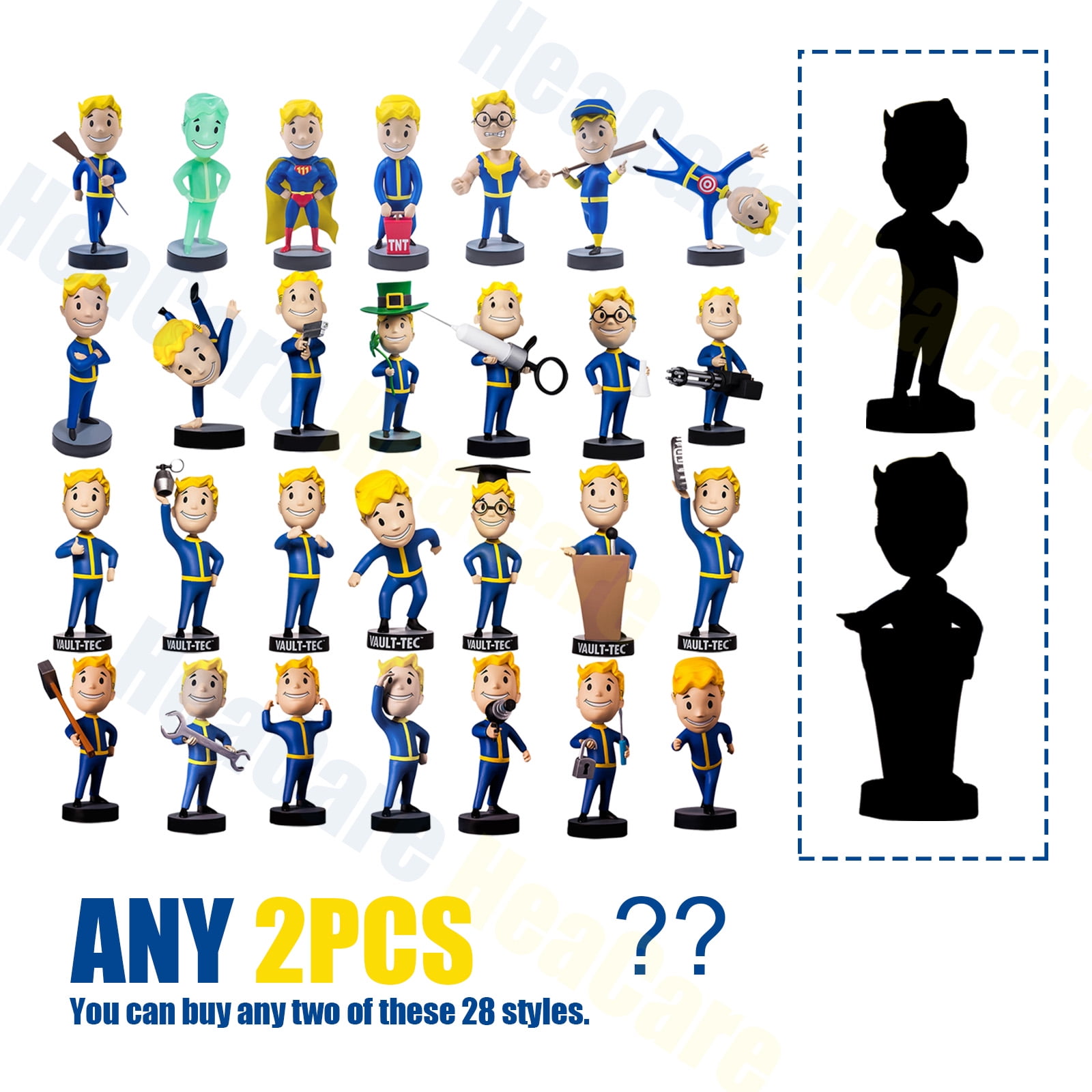 Fallout Action Figure Vault Boy Bobblehead - HeaCare 5.5" Fallout Vault ...