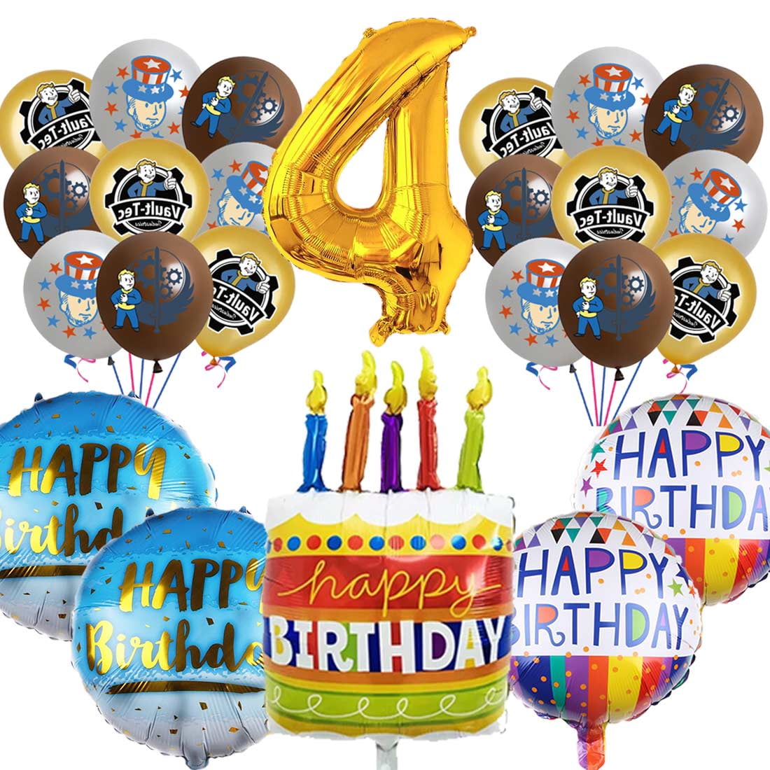 Fallout Balloons Party Supplies 4th Big Number Decorations Decor Kit ...