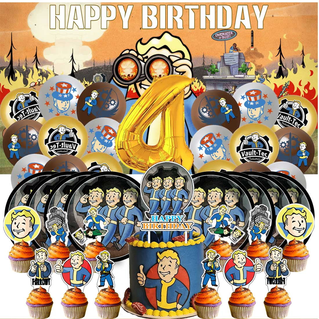 Fallout Balloons Party Supplies 4th Decor Tableware Birthday Cake ...