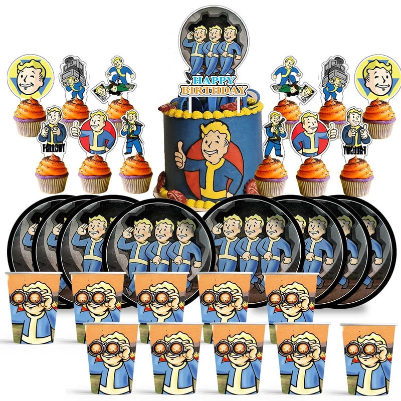 Fallout Birthday Cups Party Supplies Plates Decorations Cake Topper ...