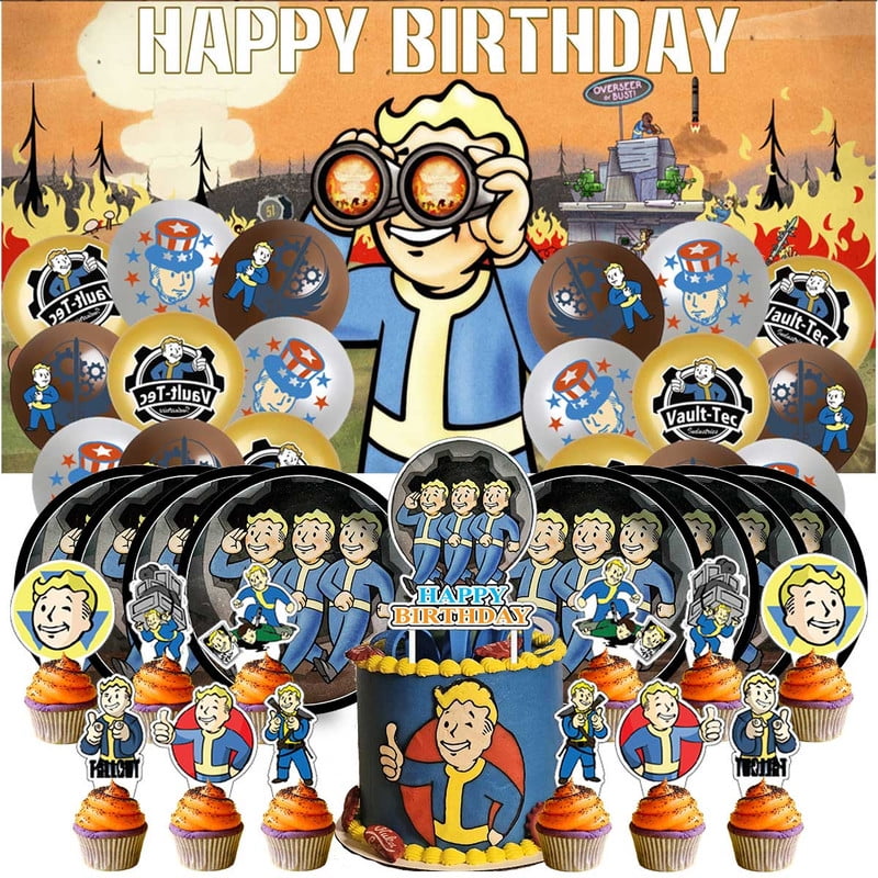 Fallout Party Supplies Birthday Balloons Plates Decoration Cake Topper ...