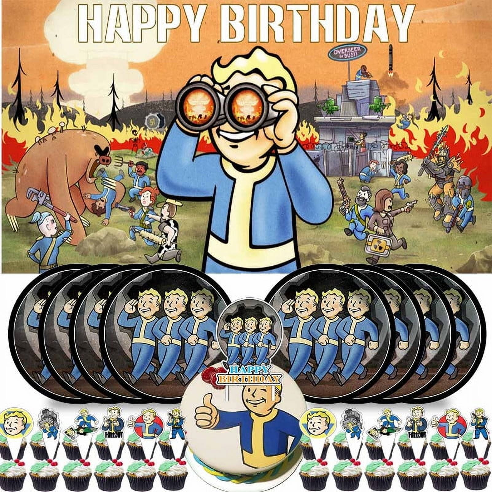 Fallout Birthday Party Supplies Decor Backdrop Banner Plates Background ...