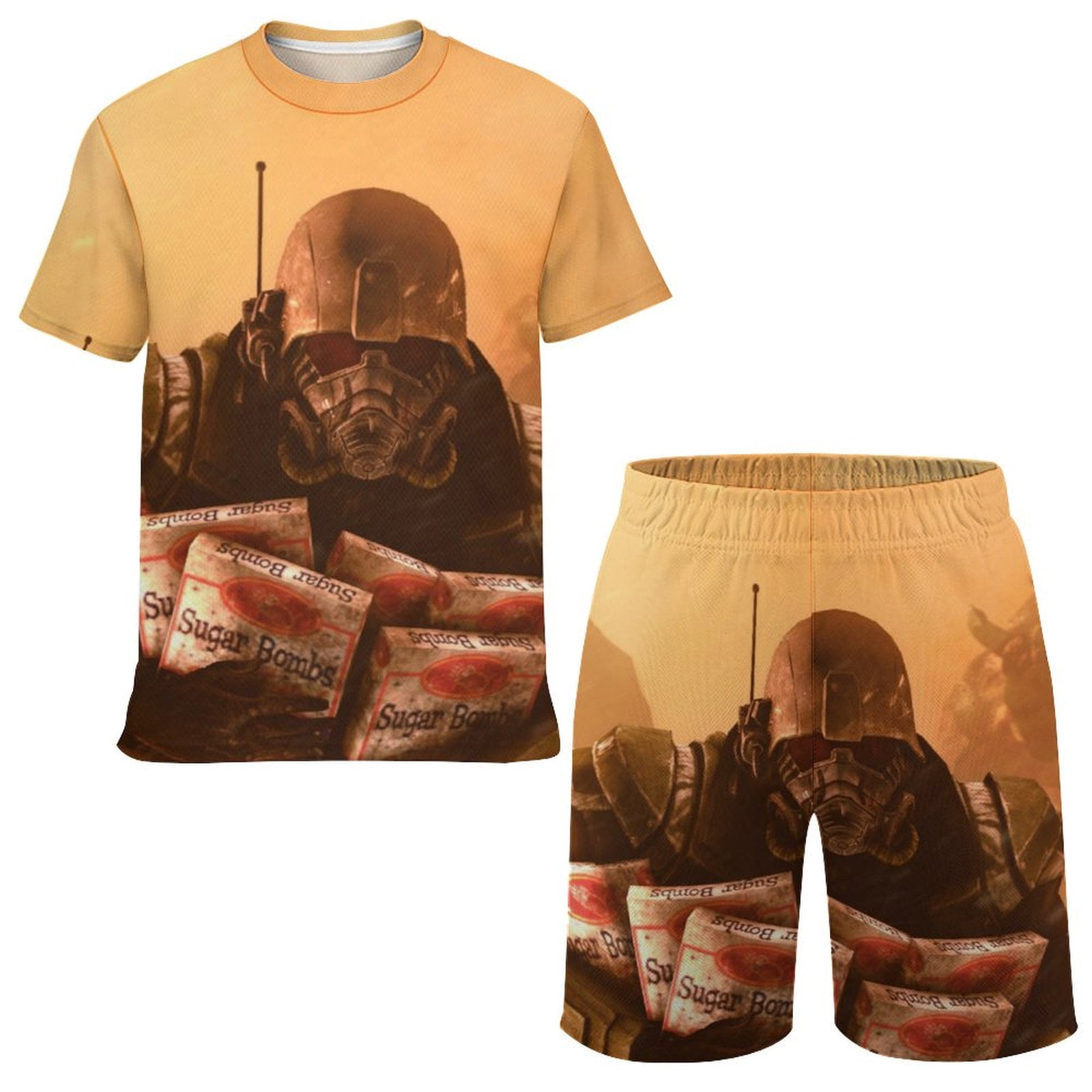 Fallout Boys Short Sleeve T-Shirt And Mesh Shorts Outfit Set for Kids ...